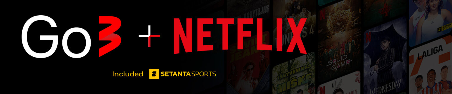 Go3 Netflix ja Setanta Sports teenuste kasutamine